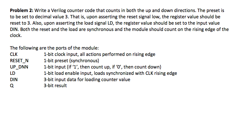 Solved Write A Verilog Counter Code That Counts In Both The 6091