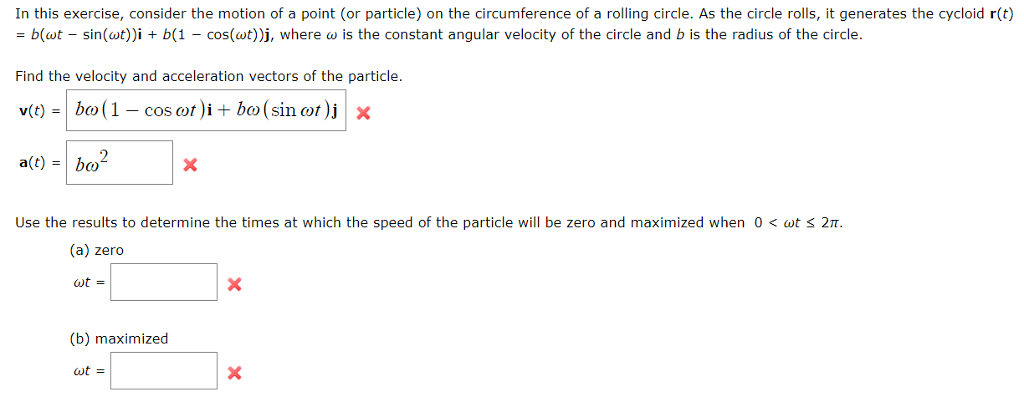 Solved In this exercise, consider the motion of a point (or | Chegg.com