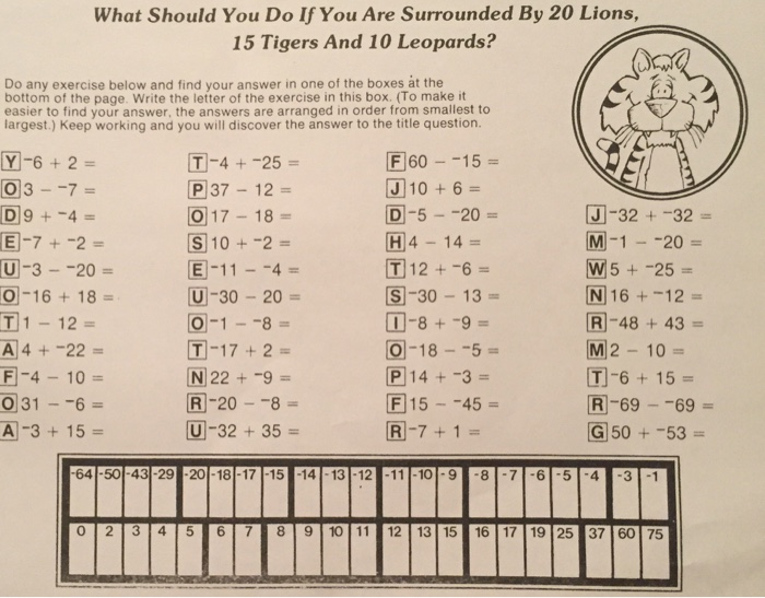 Solved Do any exercise below and find your answer in one of | Chegg.com