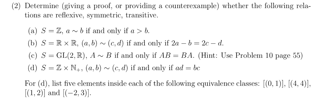 Solved (2) Determine (giving a proof, or providing a | Chegg.com