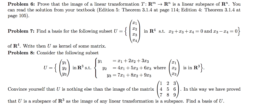 Solved Problem 6: Prove that the image of a linear | Chegg.com
