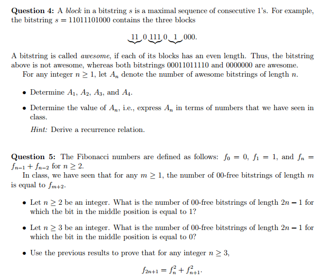 Solved A Block In A Bitstring S Is A Maximal Sequence Of