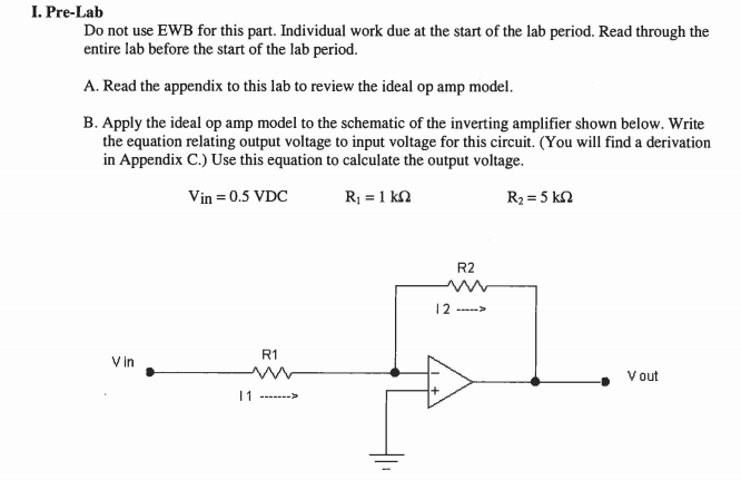 Solved I. Pre-Lab Do not use EWB for this part. Individual | Chegg.com