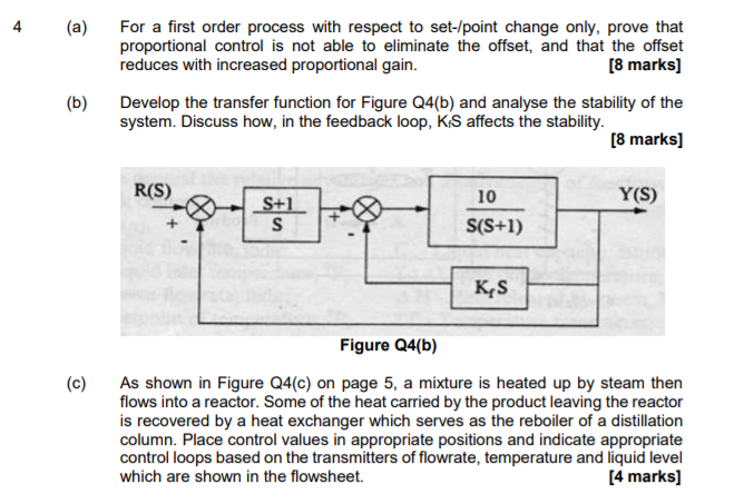 Solved 4 (a) For a first order process with respect to | Chegg.com