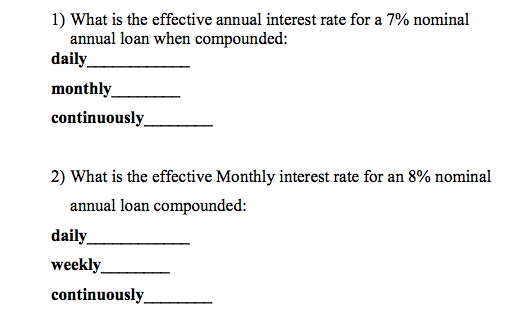 Solved What is the effective annual interest rate for a 7% | Chegg.com
