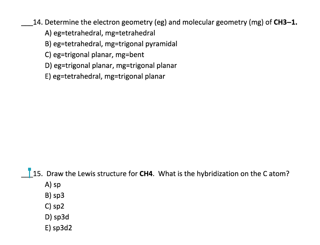 Ch3 Molecular Geometry