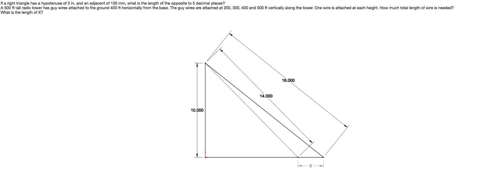 Solved If a right triangle has a hypotenuse of 5 in, and an | Chegg.com