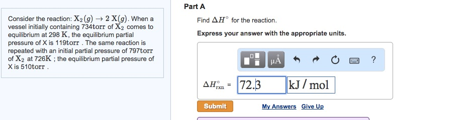 Solved Consider the reaction: X2 (g) - 2 X(g). When a vessel | Chegg.com