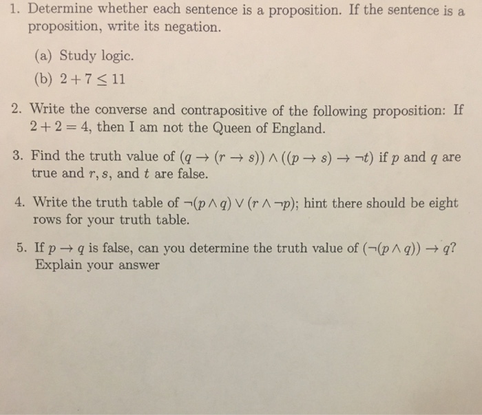 Solved Determine whether each sentence is a proposition. If | Chegg.com