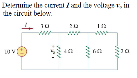 Solved Determine the current I and the voltage v0 in the | Chegg.com