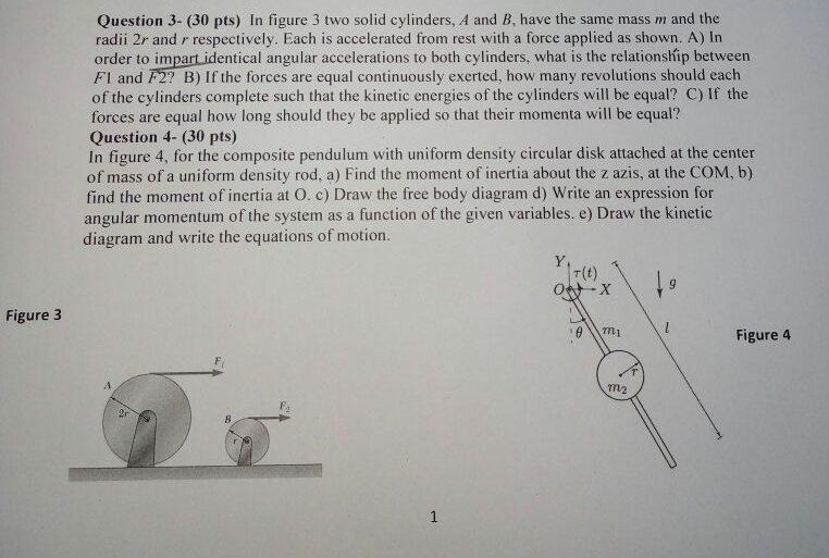 Solved In figure 3 two solid cylinders, A and B, have the | Chegg.com