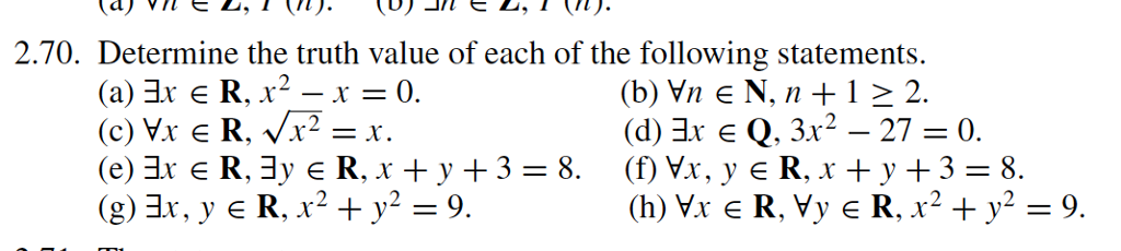 Solved 2.70. Determine the truth value of each of the | Chegg.com