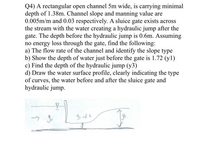 Solved A rectangular open channel 5m wide, is carrying | Chegg.com