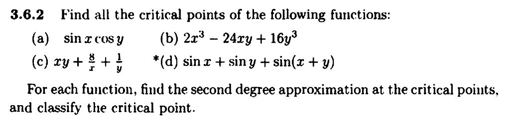 Solved Find all the critical points of the following | Chegg.com