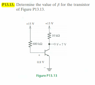 Solved Determine the value of beta for the transistor of | Chegg.com