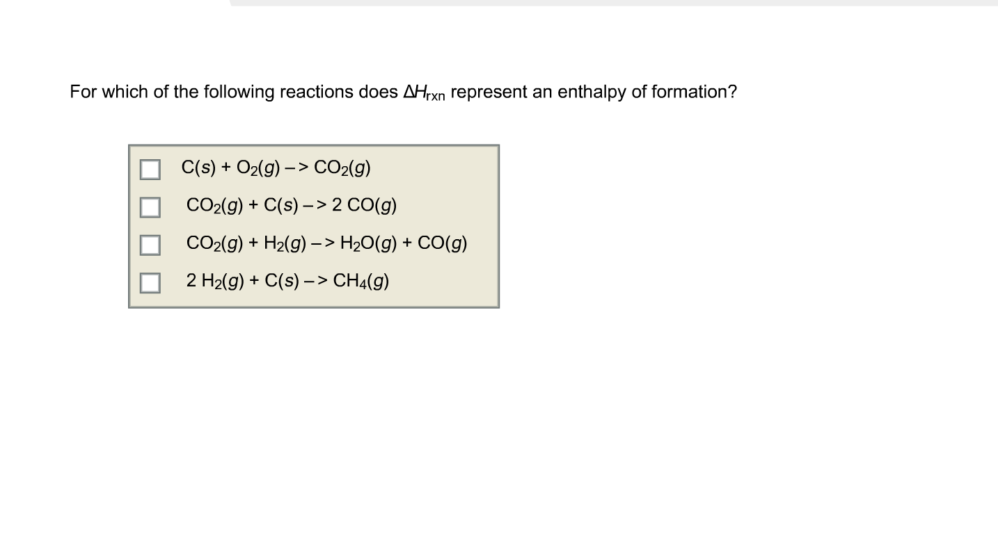 Solved For which of the following reaction does delta H_rxn | Chegg.com