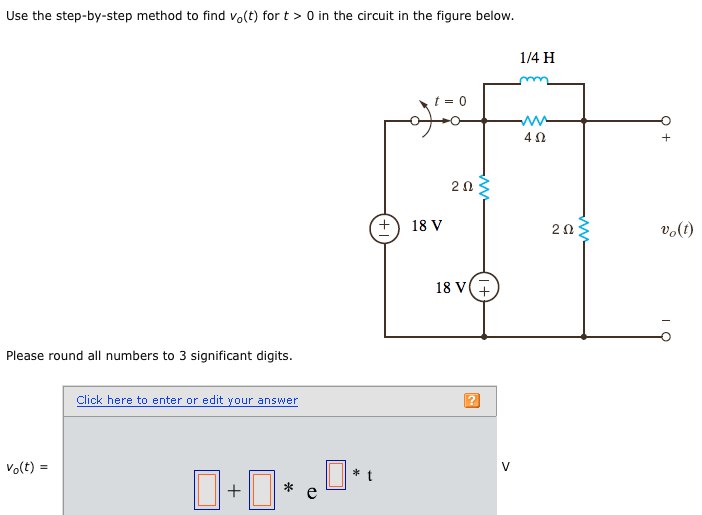 Solved Use the step-by-step method to find v_0(t) for t > 0 | Chegg.com