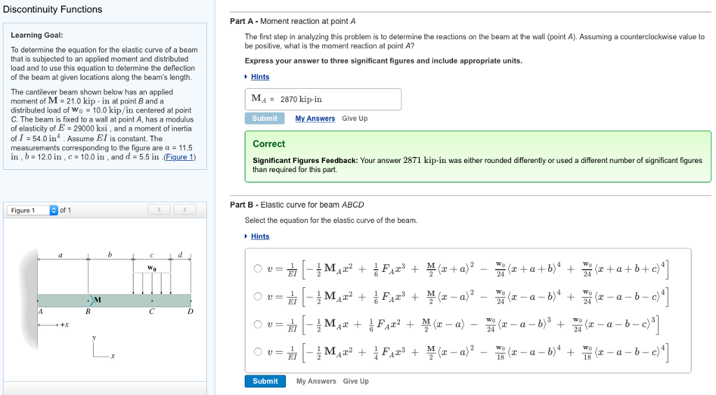 Solved Discontinuity Functions Part A- Moment reaction at | Chegg.com