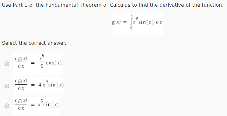 Solved Use Part 1 of the Fundamental Theorem of Calculus to | Chegg.com