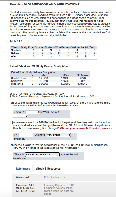 Solved Do students reduce study time in classes where they | Chegg.com