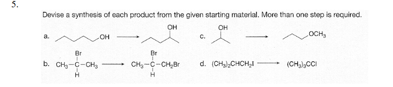 Solved 5. Devise a synthesis of each product from the given | Chegg.com