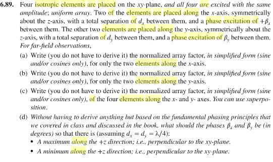 Solved 6.89. Four isotropic elements are placed on the | Chegg.com