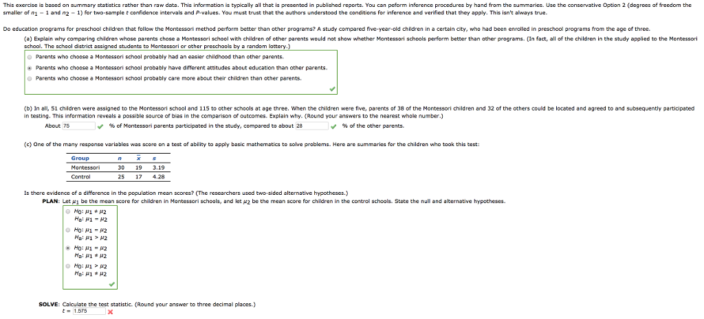 Solved This exercise is based on summary statistics rather | Chegg.com