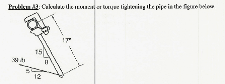 Solved Calculate the moment or torque tightening the pipe in | Chegg.com