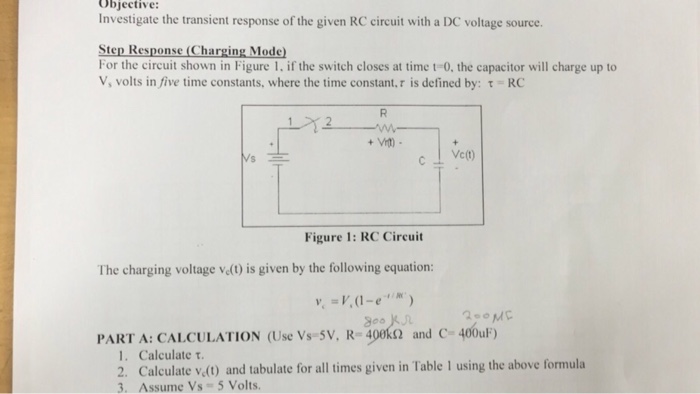 Solved Objective: Investigate the transient response of the | Chegg.com