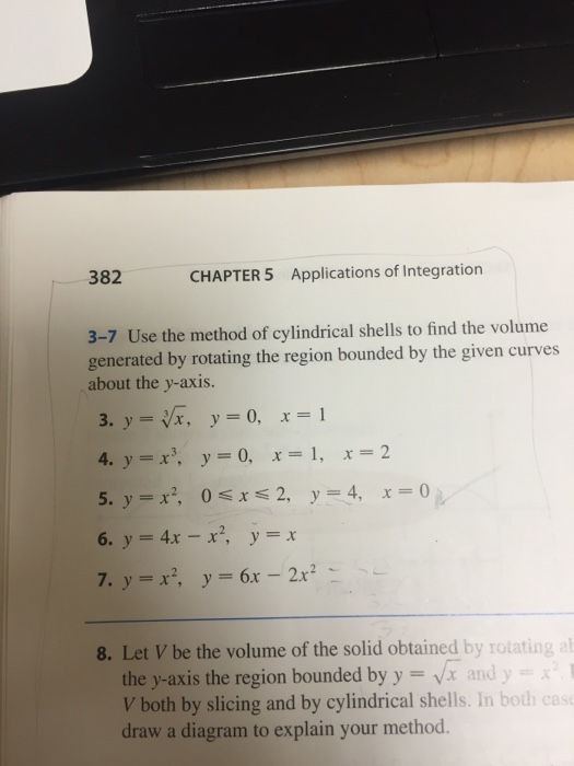 Solved Use the method of cylindrical shells to find the | Chegg.com