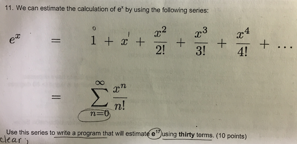 Solved 11. We can estimate the calculation of e* by using | Chegg.com