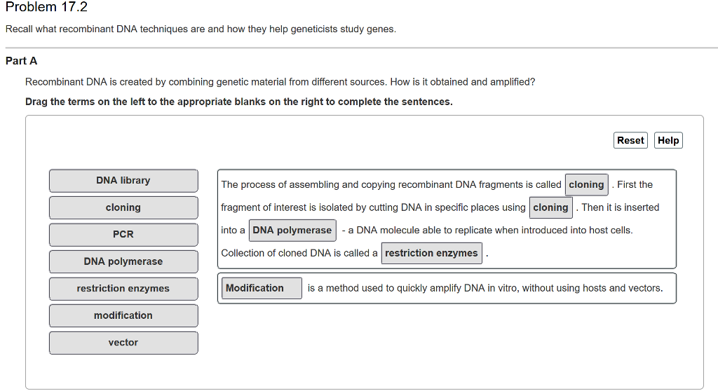 Solved Recall what recombinant DNA techniques are and how | Chegg.com