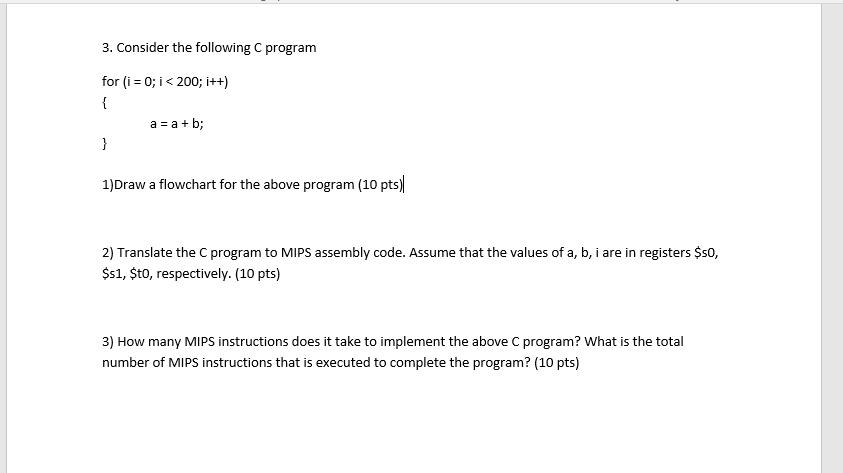 Solved 3. Consider the following C program for (i = 0; i
