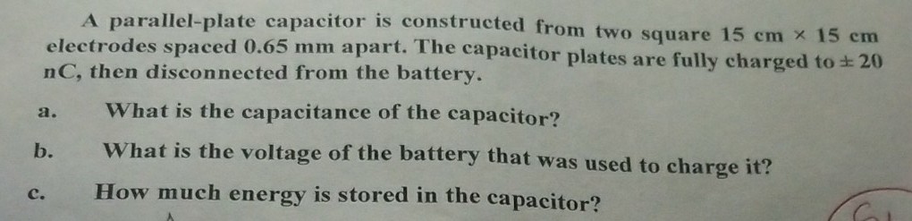 Solved A parallel-plate capacitor is constructed from two | Chegg.com