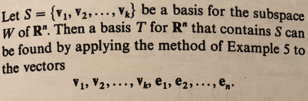 Solved Jet S= {V1, V2,..., Vk} be a basis for the subspace w | Chegg.com