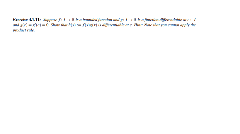 Solved Exercise 4.1.11: Suppose f: I-R is a bounded function | Chegg.com