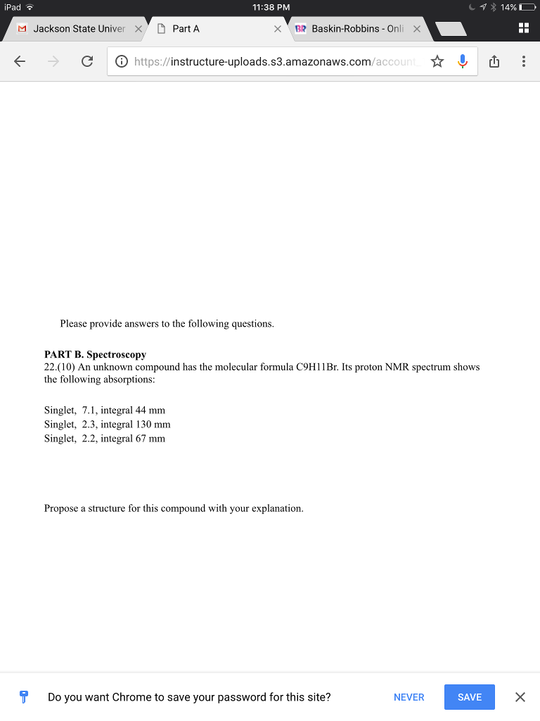 Solved iPad 11:38 PM M Jackson State Univer D Part A × , RP | Chegg.com
