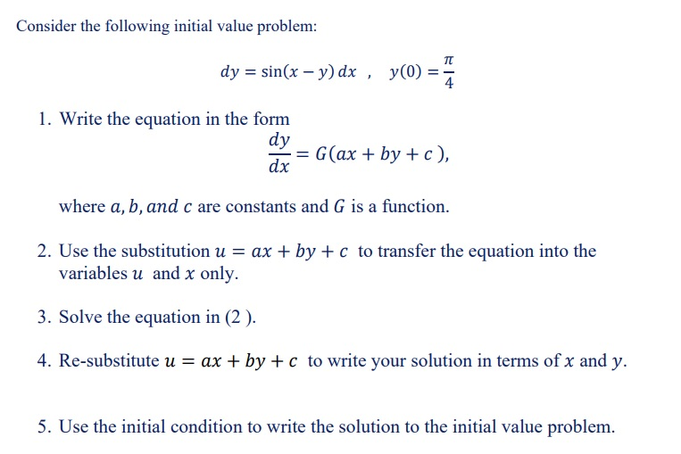 Solved Consider the following initial value problem: dy = | Chegg.com