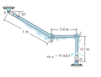 Solved If rod CD is rotating with an angular velocity cd = 4 | Chegg.com