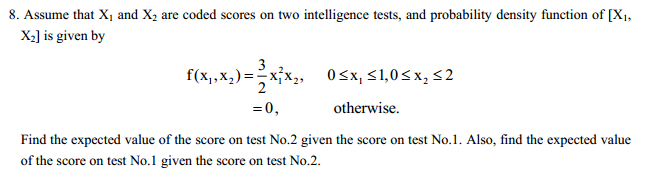 Assume that X1 and X2 are coded scores on two | Chegg.com