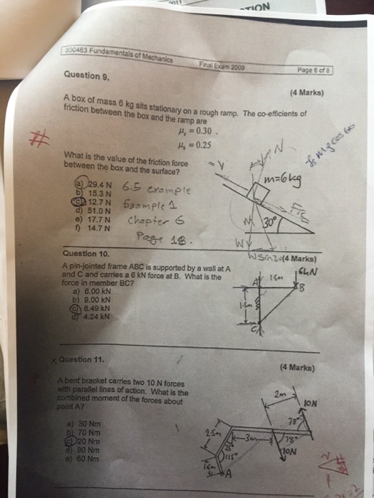 Solved ION 300463 Fundamentals of Mechanics Final 6 of 8 | Chegg.com