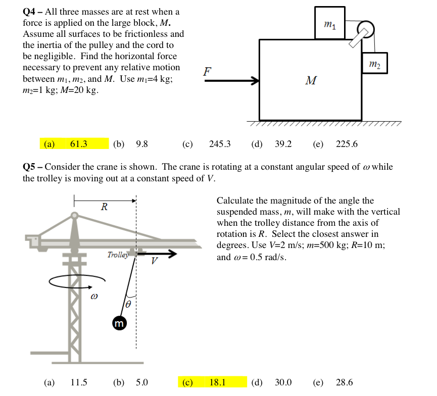 Solved All three masses are at rest when a force is applied | Chegg.com
