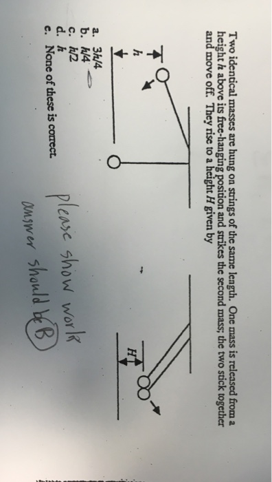 Solved Two identical masses are hung on strings of the same | Chegg.com