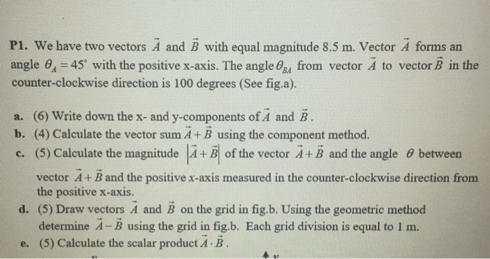 Solved We have two vectors A vector and B vector with equal | Chegg.com