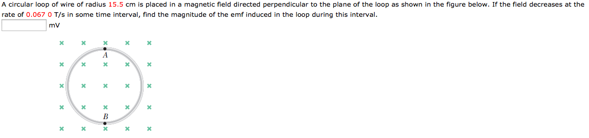 Solved A circular loop of wire of radius 15.5 cm is placed | Chegg.com