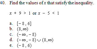 Solved Find the values of that satisfy the inequality. x + 9 | Chegg.com