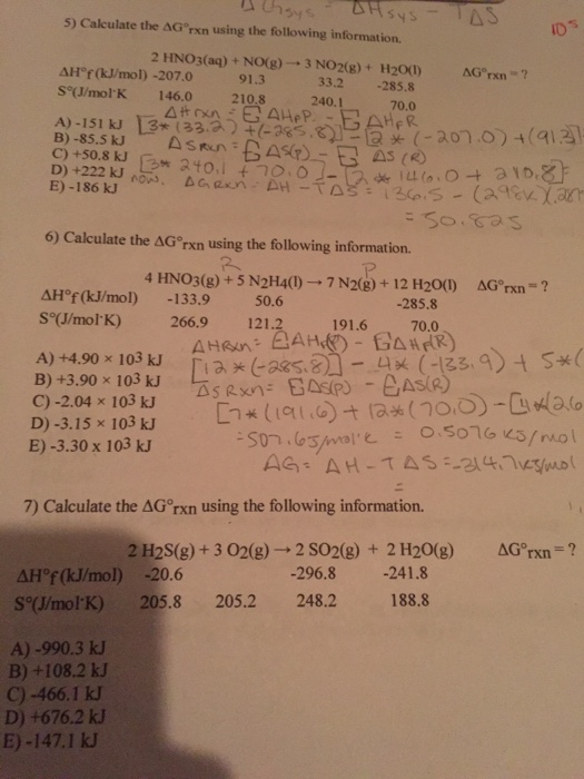Solved Calculate the Delta G degree _rxn using the following | Chegg.com