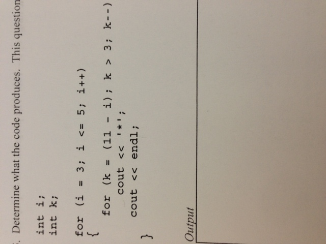 Solved Determine what the code produces. This question int | Chegg.com