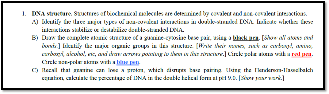 Solved DNA structure. Structures of biochemical molecules | Chegg.com