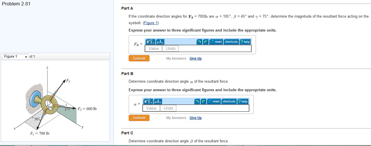Find Magnitude And Coordinate Direction Angles On F3